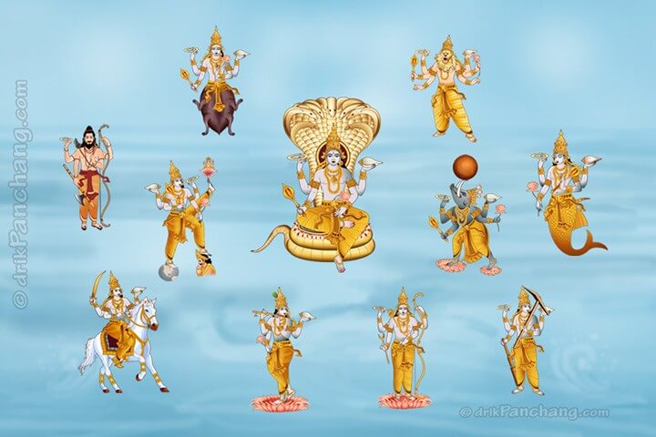 0100 Dashavatara Vrat Date with Time for New Delhi, NCT, India