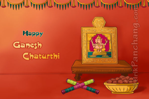 Ganesh Chaturthi Greeting - Lord Ganesha Puja with Chatte