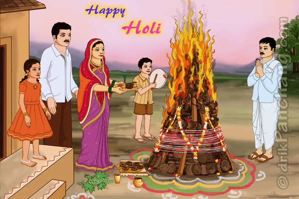 Holi Greeting - Holika Dahan Puja