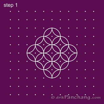 11x11 Dot Rangoli | 11x11 Dot Rangoli Design | 11x11 Dot Rangoli ...