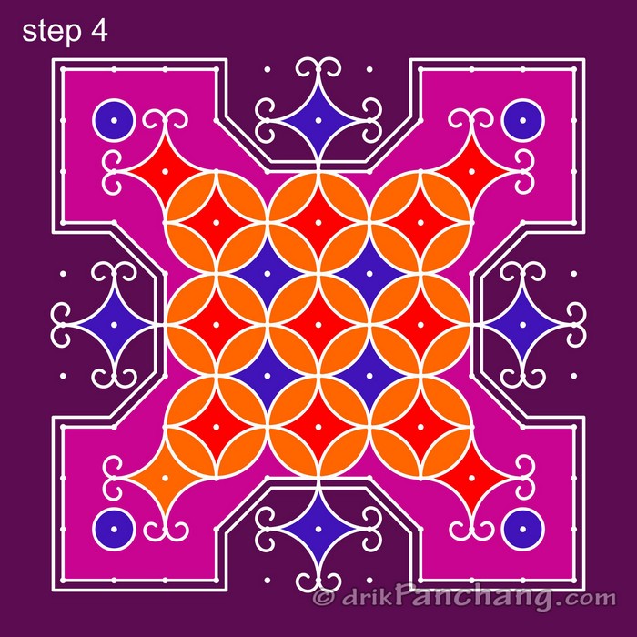 11x11 Dot Rangoli | 11x11 Dot Rangoli Design | 11x11 Dot Rangoli ...