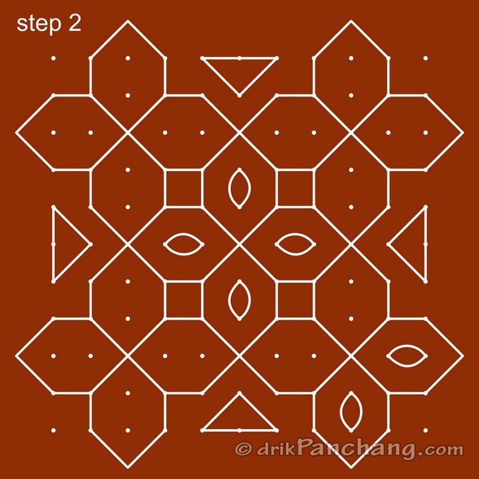 11x11 Dot Rangoli | 11x11 Dot Rangoli Design | 11x11 Dot Rangoli ...
