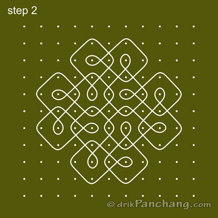 11x11 Dot Rangoli | 11x11 Dot Rangoli Design | 11x11 Dot Rangoli ...