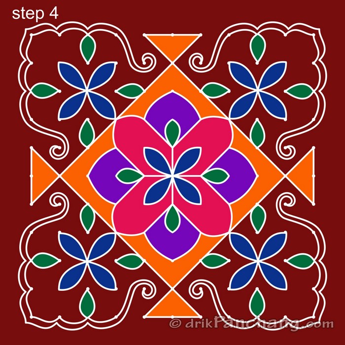 11x11 Dot Rangoli | 11x11 Dot Rangoli Design | 11x11 Dot Rangoli ...
