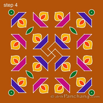 12x12 Dot Rangoli | 12x12 Dot Rangoli Design | 12x12 Dot Rangoli ...