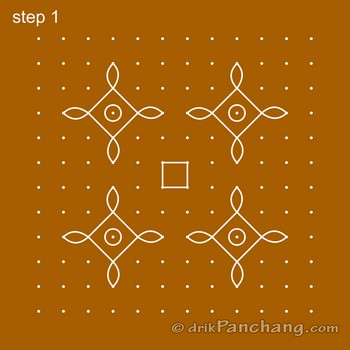 12x12 Dot Rangoli | 12x12 Dot Rangoli Design | 12x12 Dot Rangoli ...