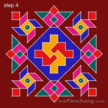 12x12 Dot Rangoli | 12x12 Dot Rangoli Design | 12x12 Dot Rangoli ...