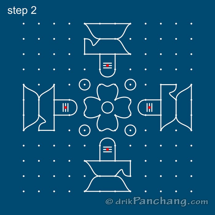 12x12 Dot Rangoli | 12x12 Dot Rangoli Design | 12x12 Dot Rangoli ...