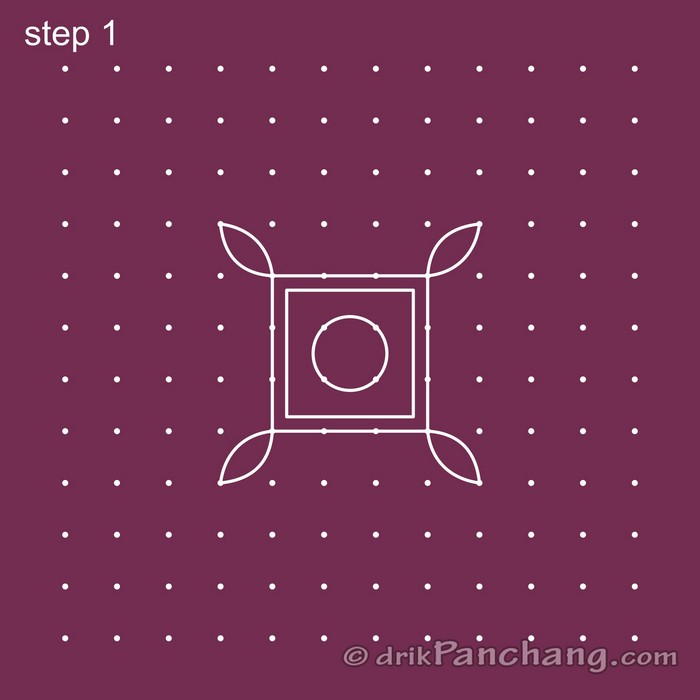 12x12 Dot Rangoli | 12x12 Dot Rangoli Design | 12x12 Dot Rangoli ...