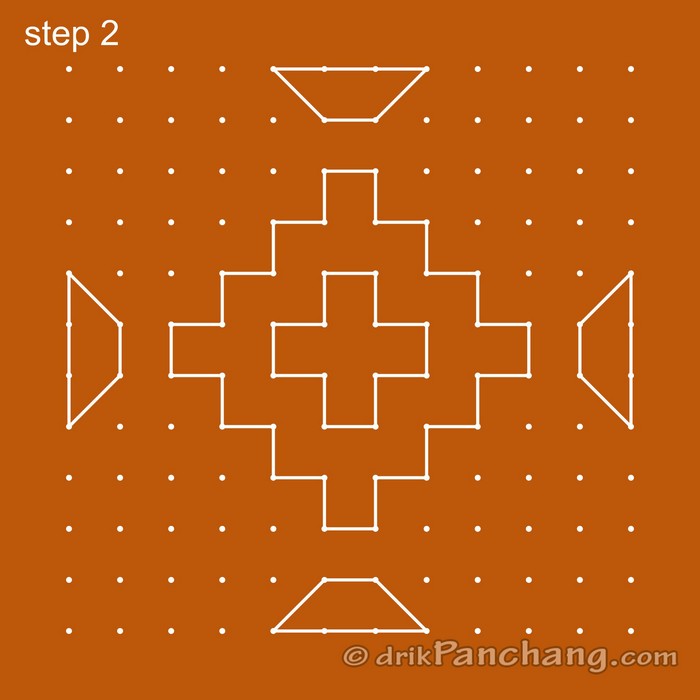 12x12 Dot Rangoli | 12x12 Dot Rangoli Design | 12x12 Dot Rangoli ...