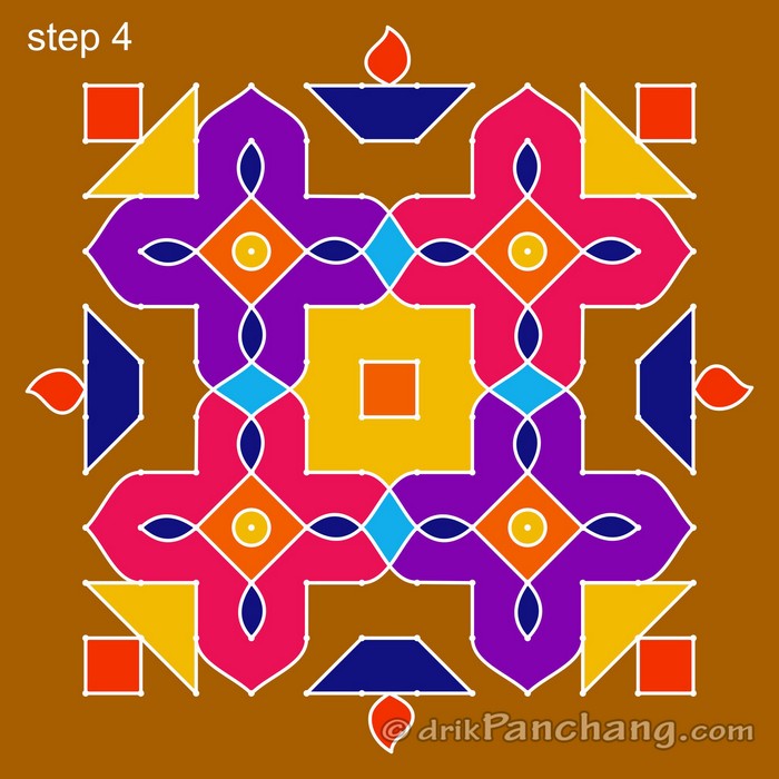 12x12 Dot Rangoli | 12x12 Dot Rangoli Design | 12x12 Dot Rangoli ...