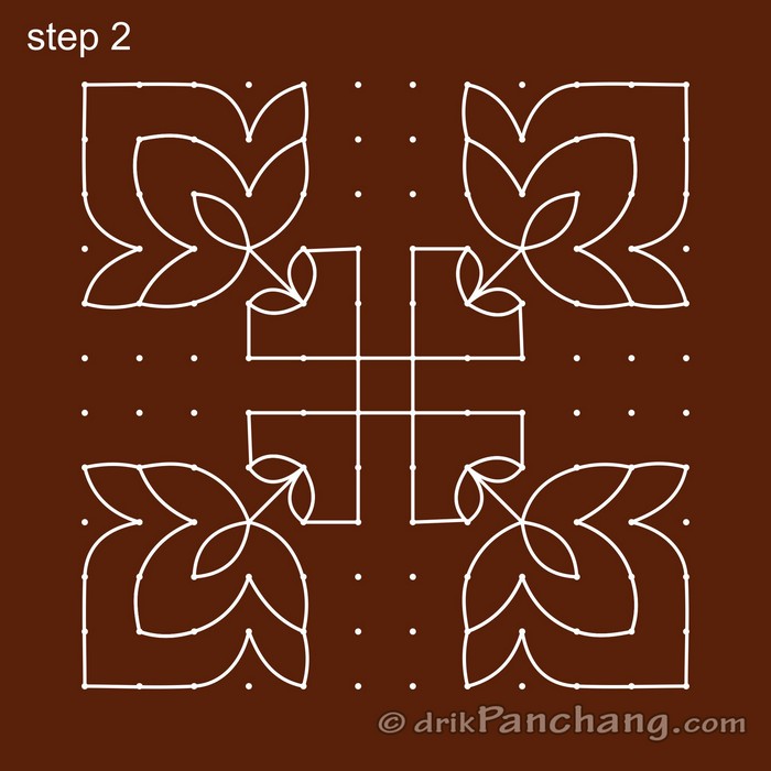 12x12 Dot Rangoli | 12x12 Dot Rangoli Design | 12x12 Dot Rangoli ...