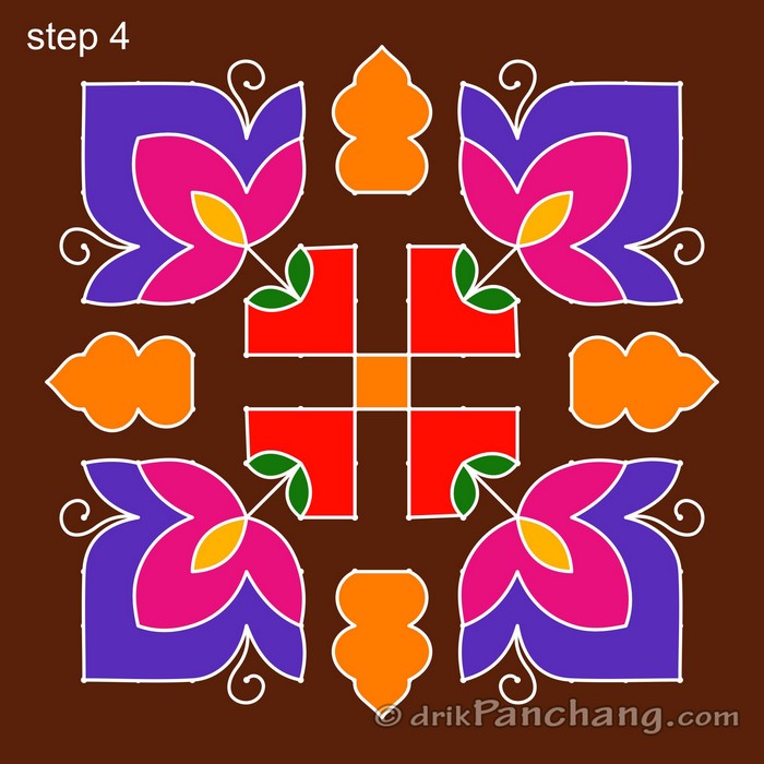 12x12 Dot Rangoli | 12x12 Dot Rangoli Design | 12x12 Dot Rangoli ...