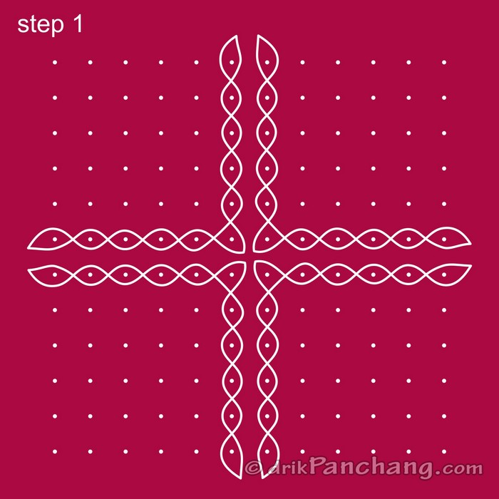 12x12 Dot Rangoli | 12x12 Dot Rangoli Design | 12x12 Dot Rangoli ...