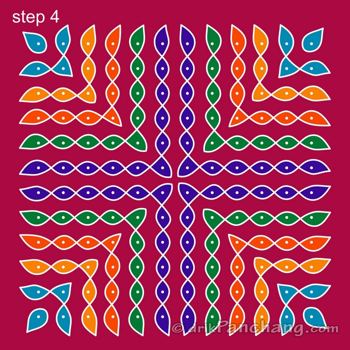 12x12 Dot Rangoli | 12x12 Dot Rangoli Design | 12x12 Dot Rangoli ...