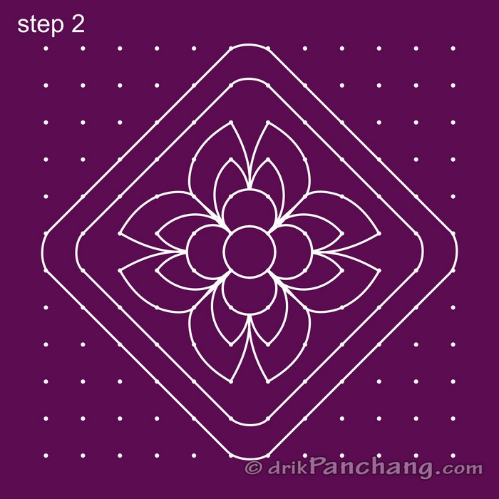 12x12 Dot Rangoli | 12x12 Dot Rangoli Design | 12x12 Dot Rangoli ...