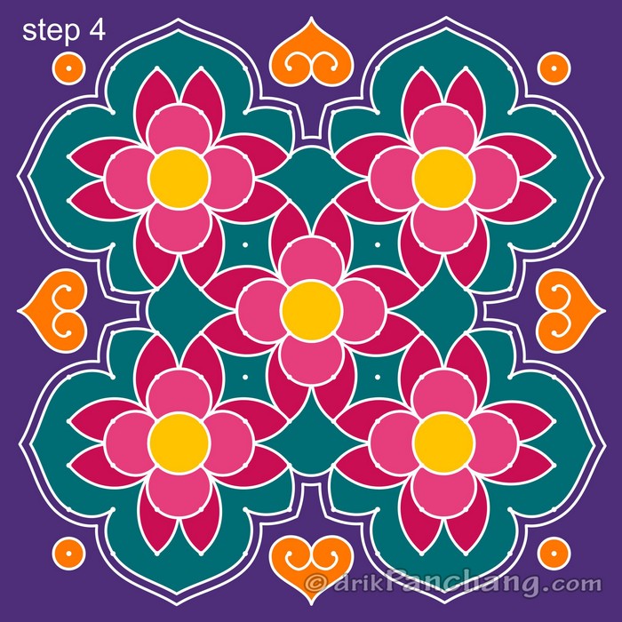 12x12 Dot Rangoli | 12x12 Dot Rangoli Design | 12x12 Dot Rangoli ...