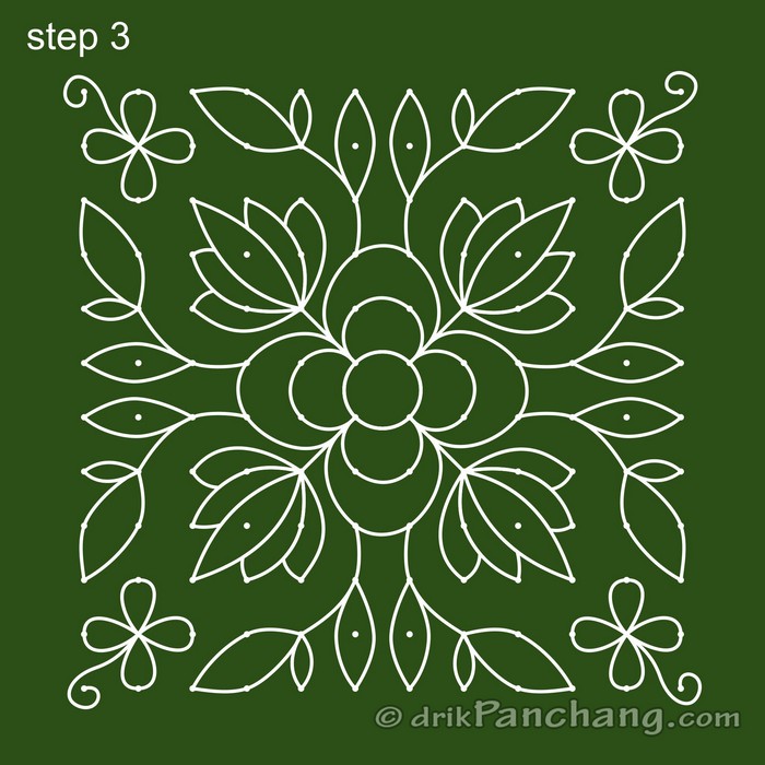 12x12 Dot Rangoli | 12x12 Dot Rangoli Design | 12x12 Dot Rangoli ...