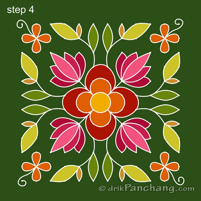 12x12 Dot Rangoli | 12x12 Dot Rangoli Design | 12x12 Dot Rangoli ...