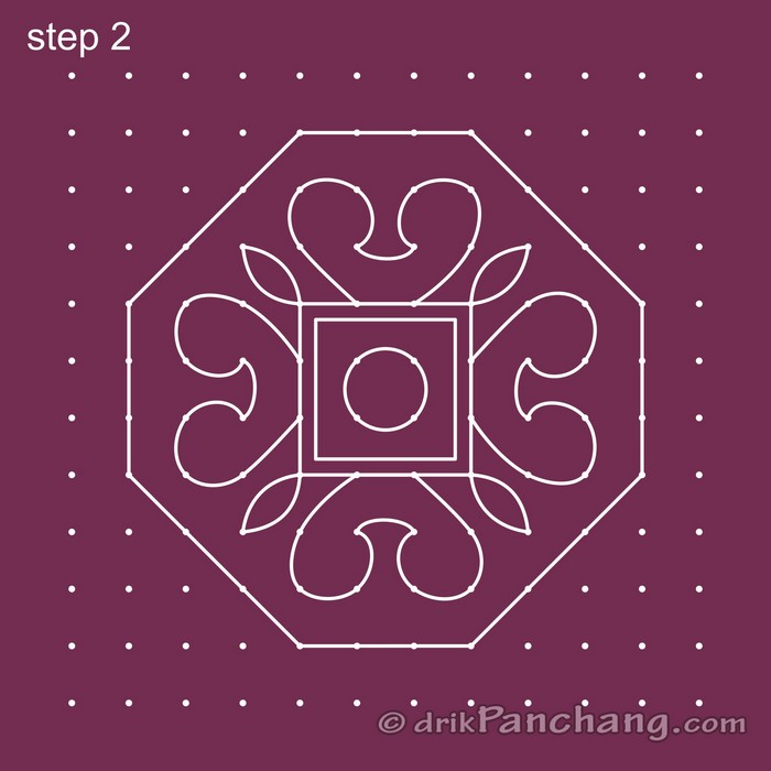 12x12 Dot Rangoli | 12x12 Dot Rangoli Design | 12x12 Dot Rangoli ...