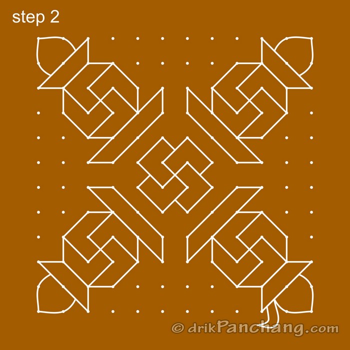 12x12 Dot Rangoli | 12x12 Dot Rangoli Design | 12x12 Dot Rangoli ...