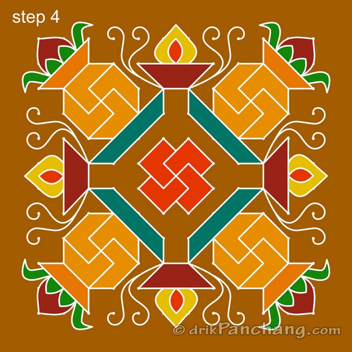 12x12 Dot Rangoli | 12x12 Dot Rangoli Design | 12x12 Dot Rangoli ...