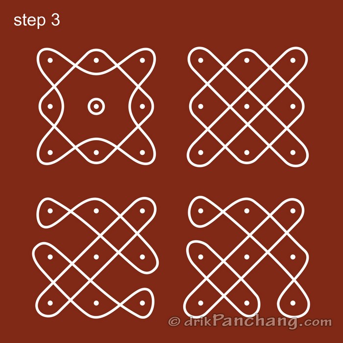 3x3 Dot Rangoli | 3x3 Dot Rangoli Design | 3x3 Dot Rangoli Designs ...