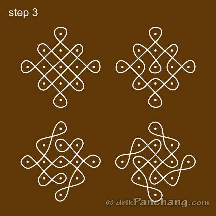 3x3 Dot Rangoli | 3x3 Dot Rangoli Design | 3x3 Dot Rangoli Designs ...