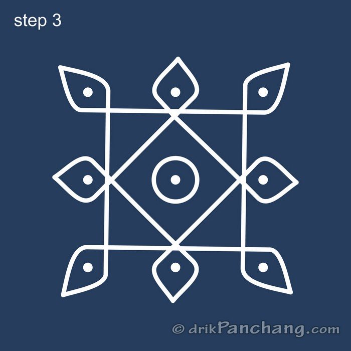 3x3 Dot Rangoli | 3x3 Dot Rangoli Design | 3x3 Dot Rangoli Designs ...