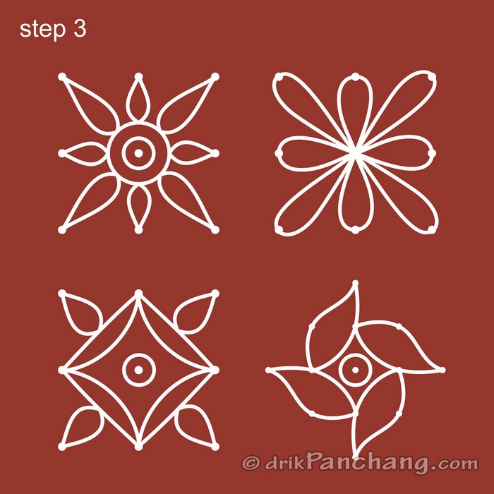 3x3 Dot Rangoli | 3x3 Dot Rangoli Design | 3x3 Dot Rangoli Designs ...