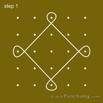 5x5 Dot Rangoli | 5x5 Dot Rangoli Design | 5x5 Dot Rangoli Designs ...