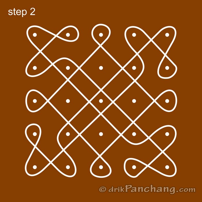 5x5 Dot Rangoli | 5x5 Dot Rangoli Design | 5x5 Dot Rangoli Designs ...