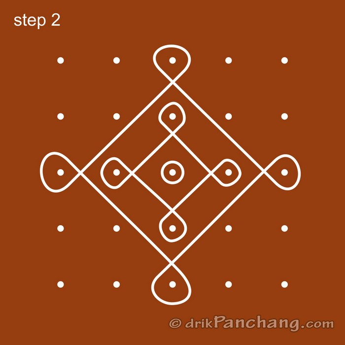 5x5 Dot Rangoli | 5x5 Dot Rangoli Design | 5x5 Dot Rangoli Designs ...