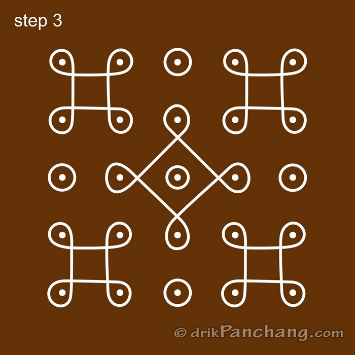 5x5 Dot Rangoli | 5x5 Dot Rangoli Design | 5x5 Dot Rangoli Designs ...