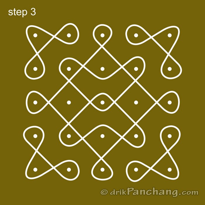 5x5 Dot Rangoli | 5x5 Dot Rangoli Design | 5x5 Dot Rangoli Designs ...