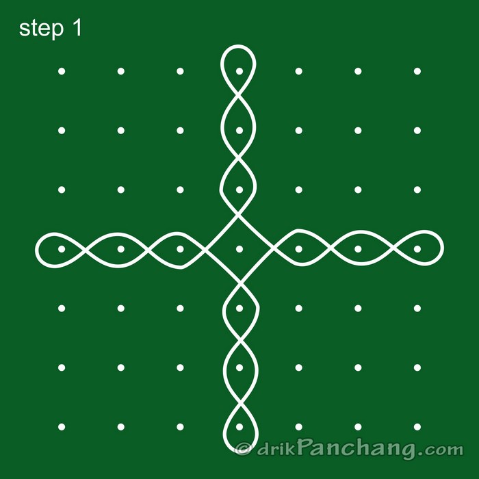 7x7 Dot Rangoli | 7x7 Dot Rangoli Design | 7x7 Dot Rangoli Designs ...