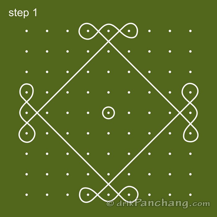 9x9 Dot Rangoli | 9x9 Dot Rangoli Design | 9x9 Dot Rangoli Designs ...