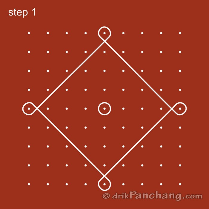 9x9 Dot Rangoli | 9x9 Dot Rangoli Design | 9x9 Dot Rangoli Designs ...