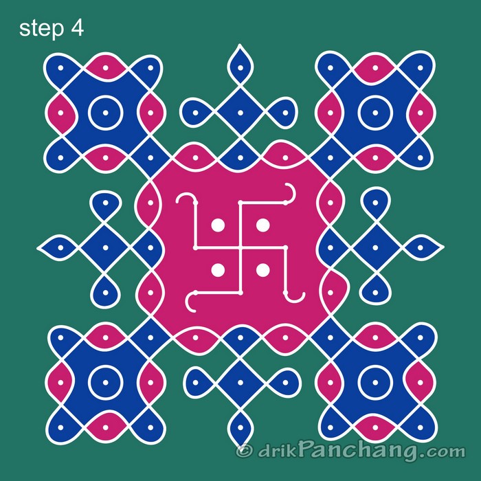 9x9 Dot Rangoli | 9x9 Dot Rangoli Design | 9x9 Dot Rangoli Designs ...