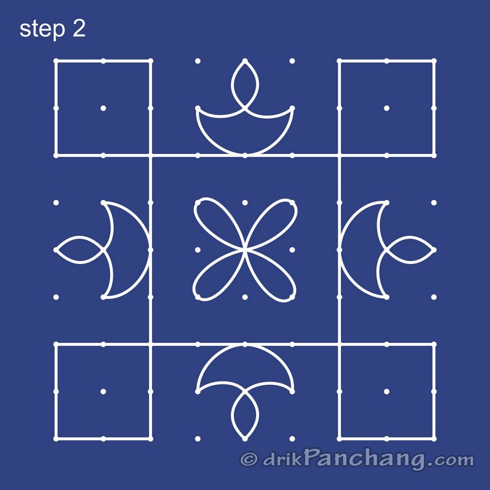 9x9 Dot Rangoli | 9x9 Dot Rangoli Design | 9x9 Dot Rangoli Designs ...