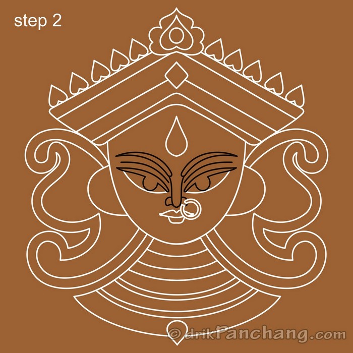 Durga Alpana | Durga Rangoli Design | Rangoli Designs - Durga Alpana 1