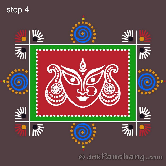 Durga Alpana | Durga Rangoli Design | Rangoli Designs - Durga Alpana 6
