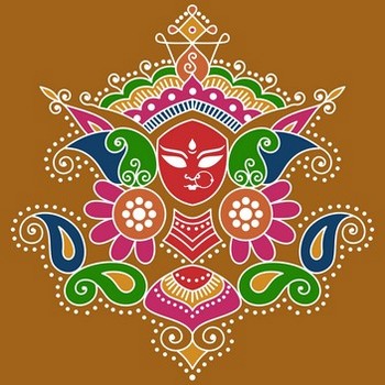 Durga Alpana Designs | Durga Rangoli Designs | Alpana Designs for Durga ...