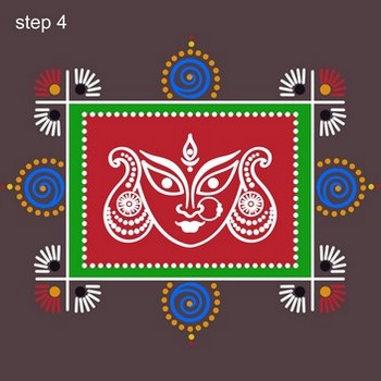 Durga Alpana Designs | Durga Rangoli Designs | Alpana Designs for Durga ...