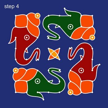 Rangoli Designs With Dots For Ganesha Festival