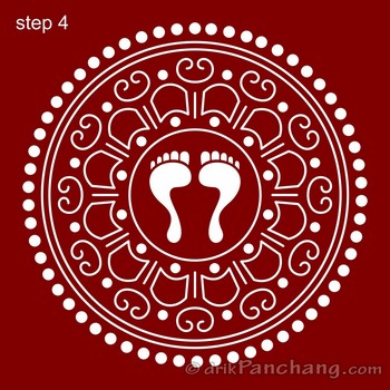 Lakshmi Pada Rangoli | Lakshmi Feet Rangoli Design | Rangoli Designs ...