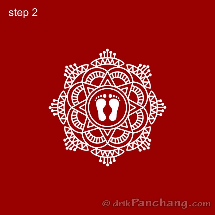 Lakshmi Pada Rangoli | Lakshmi Feet Rangoli Design | Rangoli Designs ...