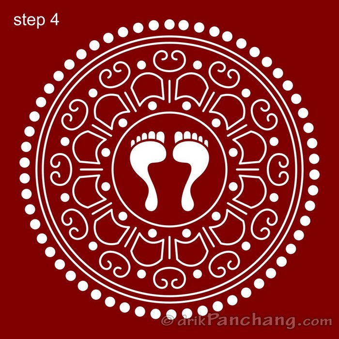 Lakshmi Pada Rangoli | Lakshmi Feet Rangoli Design | Rangoli Designs ...