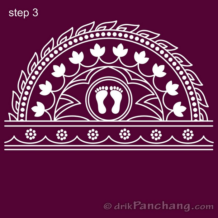 Lakshmi Pada Rangoli | Lakshmi Feet Rangoli Design | Rangoli Designs ...