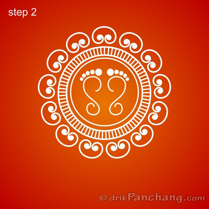 Lakshmi Pada Rangoli | Lakshmi Feet Rangoli Design | Rangoli Designs ...
